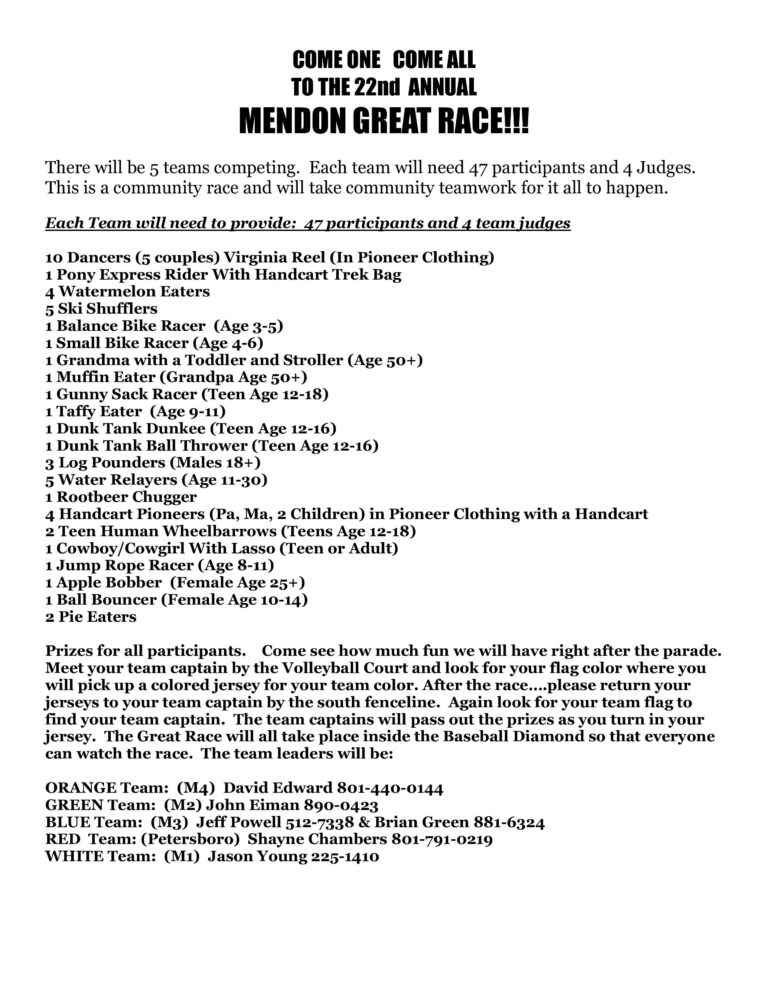 Pioneer Day – Mendon City